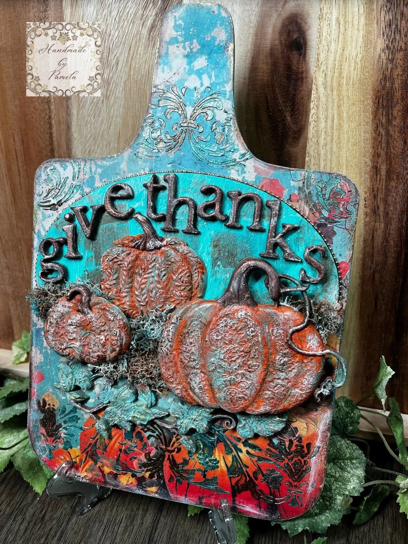 Handcrafted, Mixed Media, Decoupage, Thanksgiving, Plaque, Decorative ...